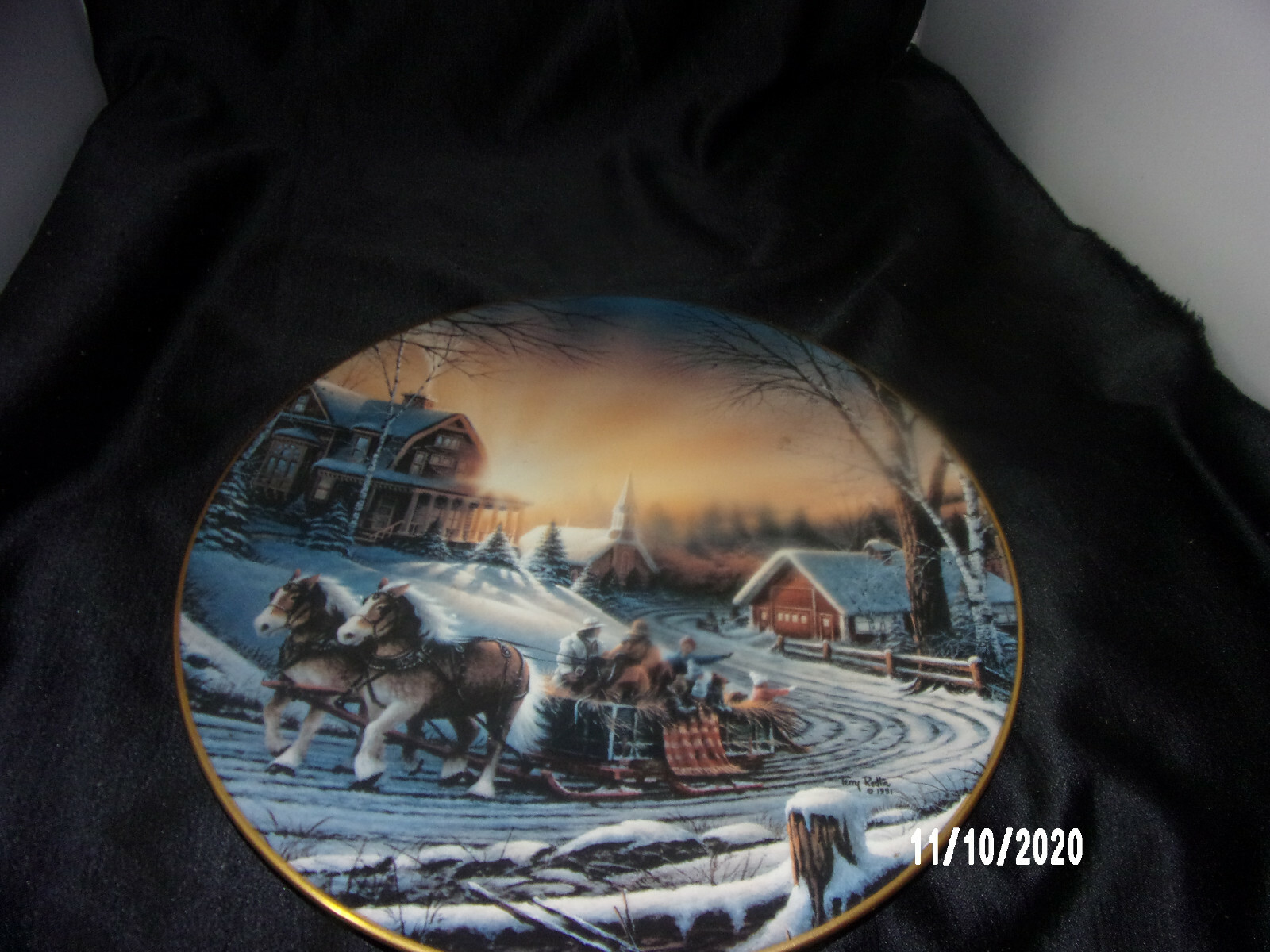 Terry Redlin "PLEASURES OF WINTER" HADLEY 2nd ANNUAL CHRISTMAS PLATE ...