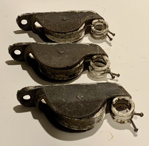Rare Three Antique Window Sash Rope Roller Pulleys (Snail-like design ...