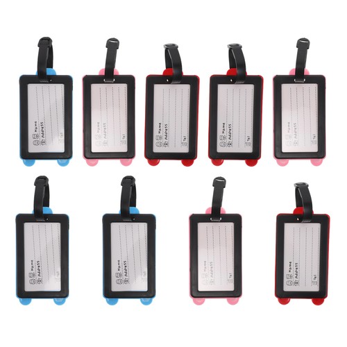 9pcs PVC Luggage Tags, Travel ID Labels For Suitcase - Bag Identifier ...