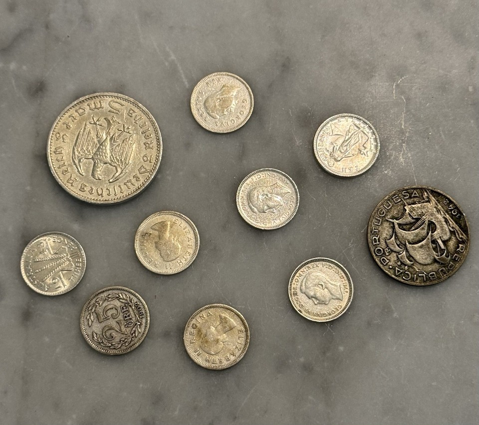 [Lot of 10] World Silver Coins - Australia, Germany, Portugal, and ...