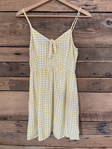 Womens Divided By H&M Sundress Gingham Plaid Yellow And White Sz 8 | eBay