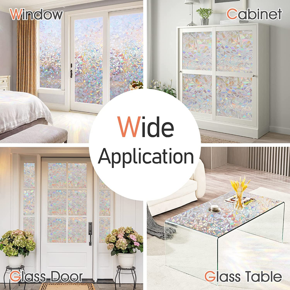 rabbitgoo 3D Rainbow Window Privacy Film Decorative Stained Glass ...