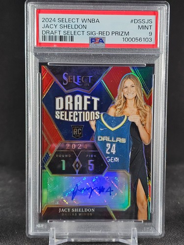 Jacy Sheldon 2024-25 Select WNBA Draft Selections Red Auto /99 PSA 9 ...
