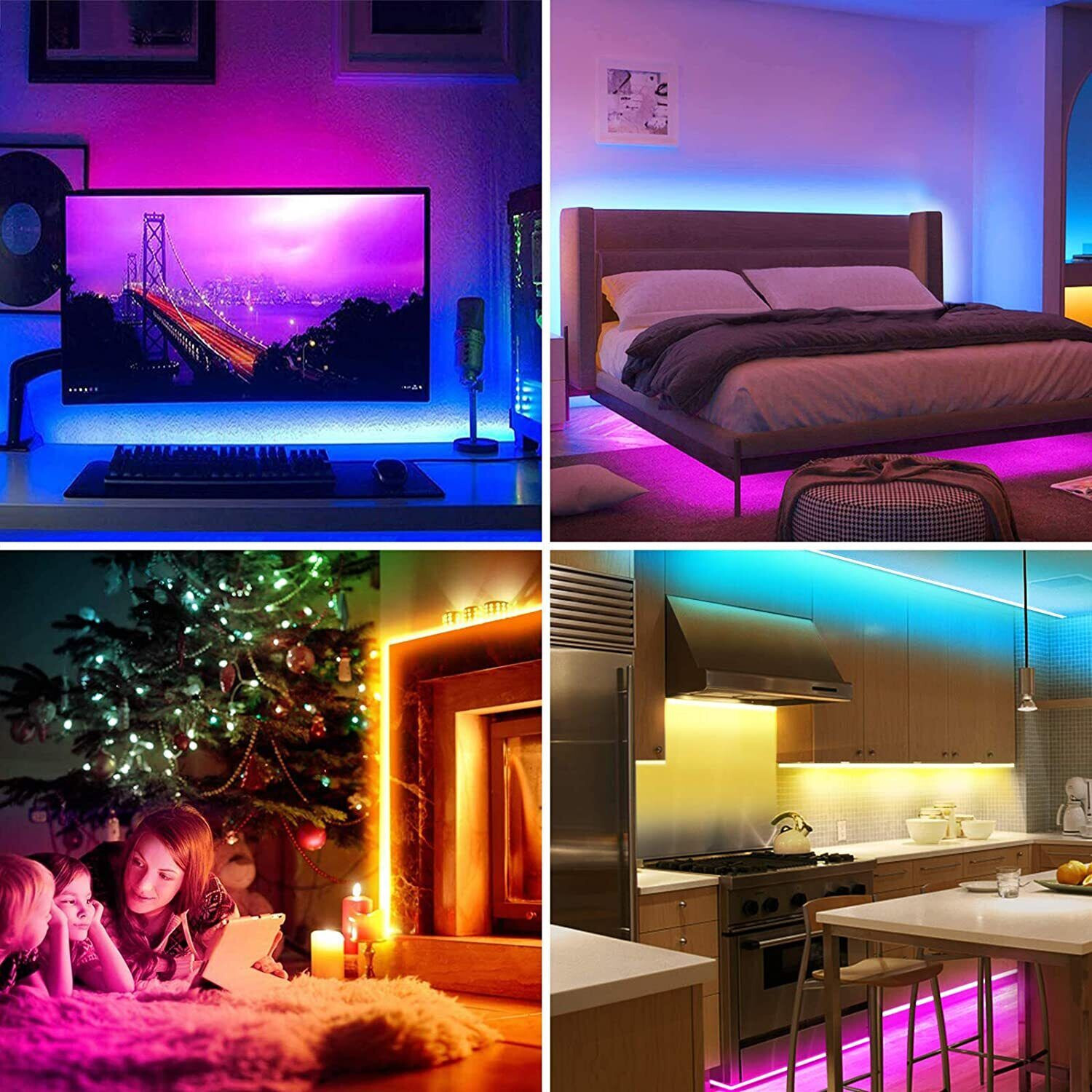 16Ft LED Strip Lights 5050 RGB Color Change Remote For Rooms Bar USA | eBay