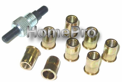 NOT FROM CHINA - (8) 8mm NUTSERTS NUTSERT INSERTS METRIC RIVNUTS STEEL ...