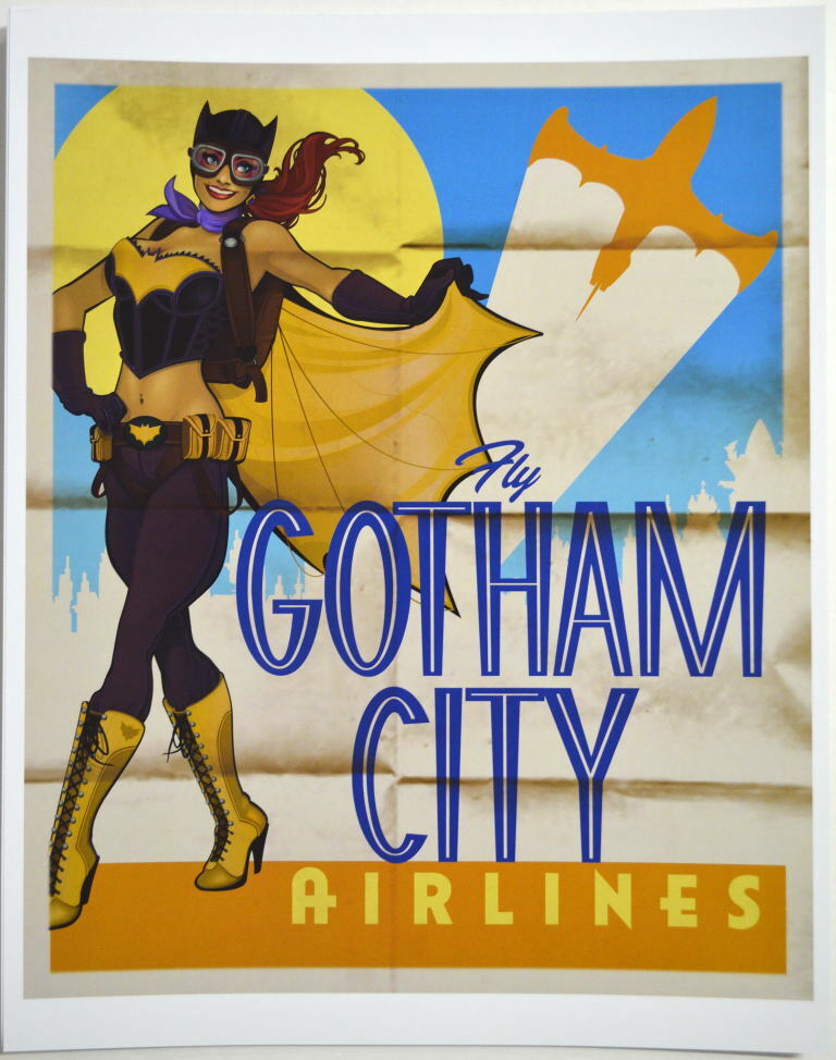 DC BOMBSHELLS Print - BATGIRL Gotham City Airlines Ant Lucia art Batman ...