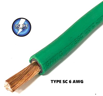 #6 AWG TYPE SC CABLE GREEN 600V ENTERTAINMENT CABLE GREEN | eBay