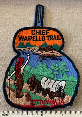 Vintage CHIEF WAPELLO TRAIL Boy Scout Award Badge PATCH BSA Hike Camp ...