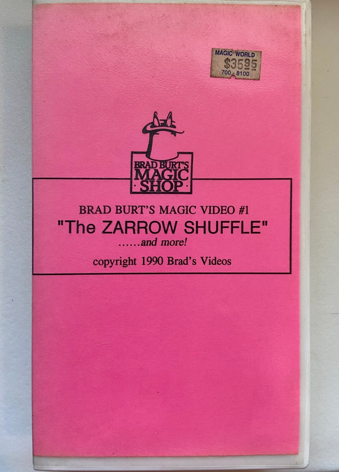 Brad Burt's Magic Video #1 The Zarrow Shuffle...and More! (VHS, 1990 ...