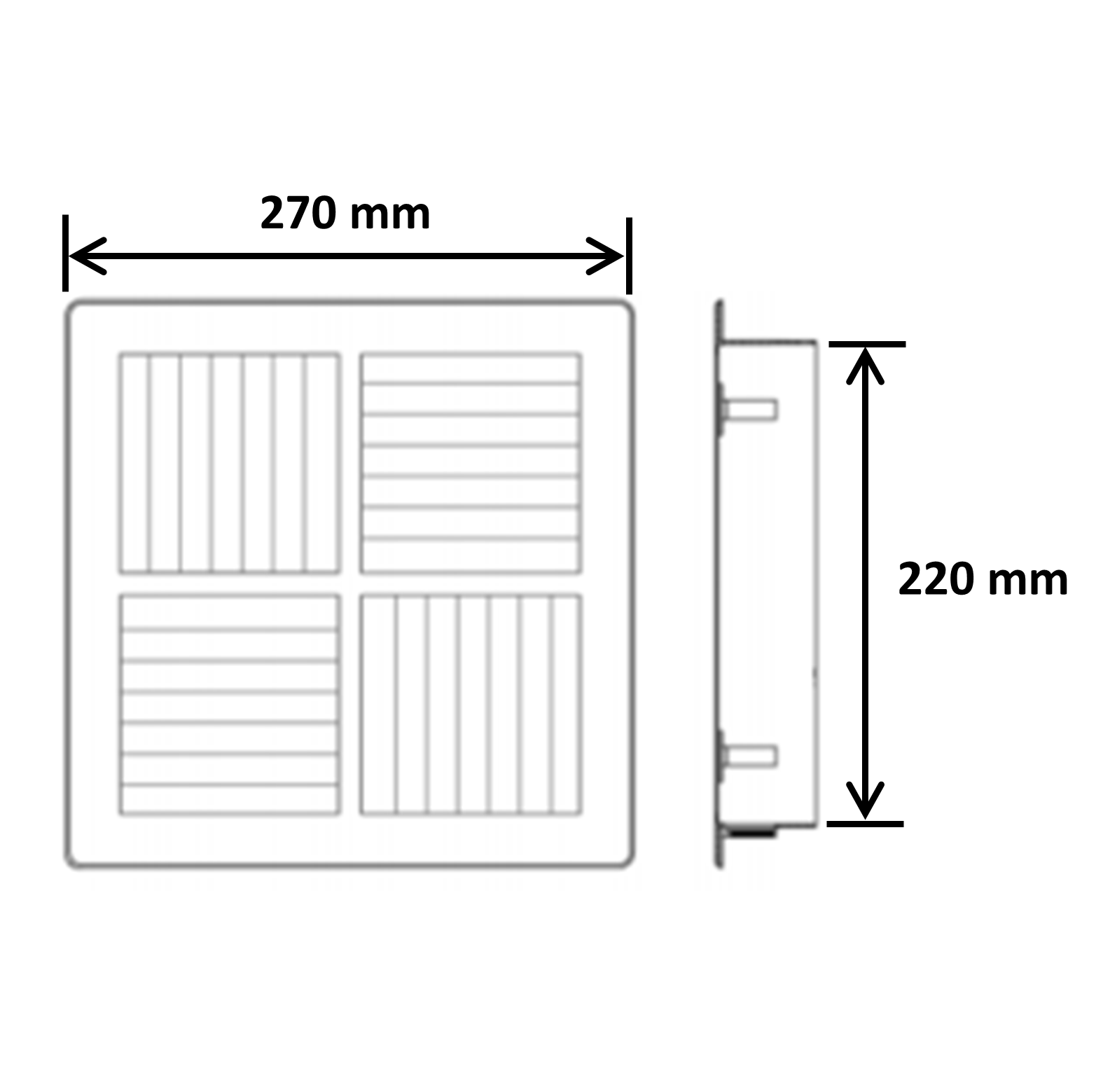 4Way Vent Multi Outlet Aircon Heating Cooling vents square 270-270mm ...