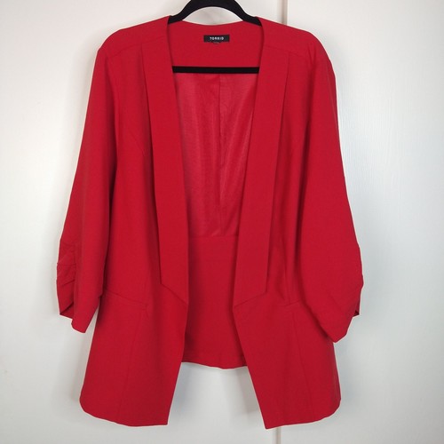 Torrid Open Front Blazer Jacket Womens Plus Size 5X Red | eBay