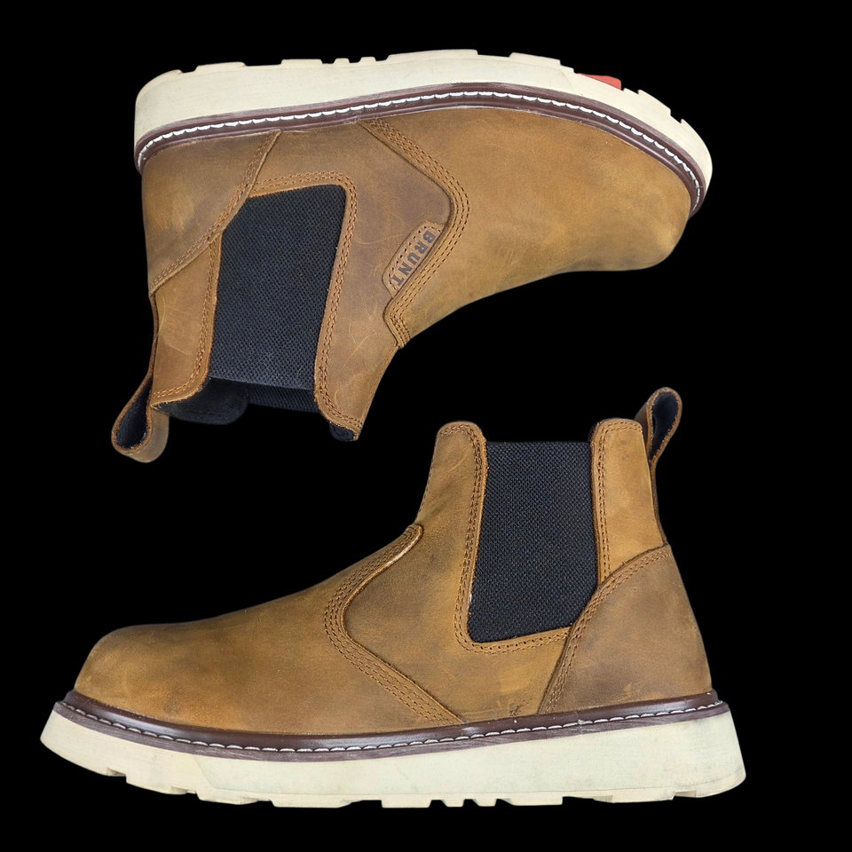 Brunt The Ohman 6" Soft Toe Chelsea Work Boots Brown Leather Men's Size ...