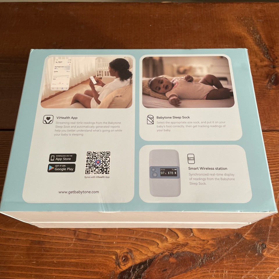 Babytone Sleep Sock+ Baby Sleep Monitor With Station Heart Rate & Blood ...