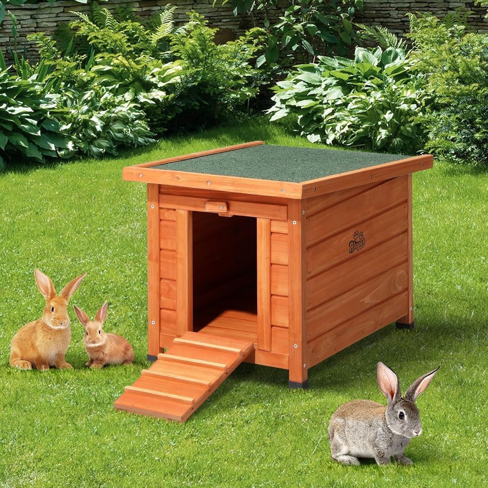 Spacious & Waterproof Rabbit Hutch with Ramp - Perfect for Small Pets ...