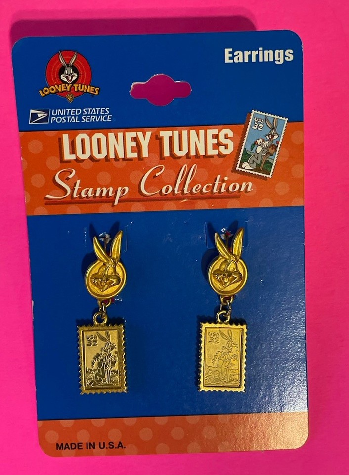Looney Tunes BUGS BUNNY VINTAGE Lever Back Pierced Earrings, USPS ...
