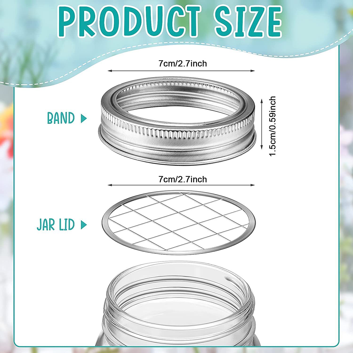 Mason Flower Jar Insert Lid for Wide Mouth Mason Canning Jars Metal ...