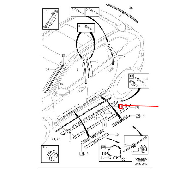 Genuine Volvo Sx60 Side Trim Dirt Deflector (30756294) for sale online ...