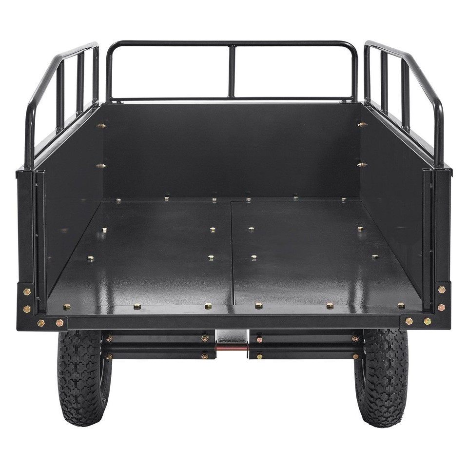 Heavy Duty ATV Trailer Steel Dump Cart Garden Utility Trailer w ...