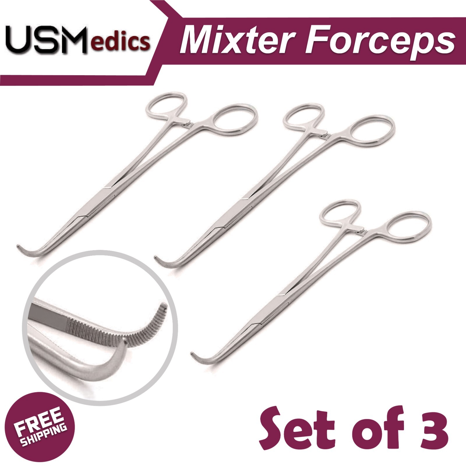 Right Angle Forceps Mixter 7.5 Inch Length Surgical Grade Stainless ...