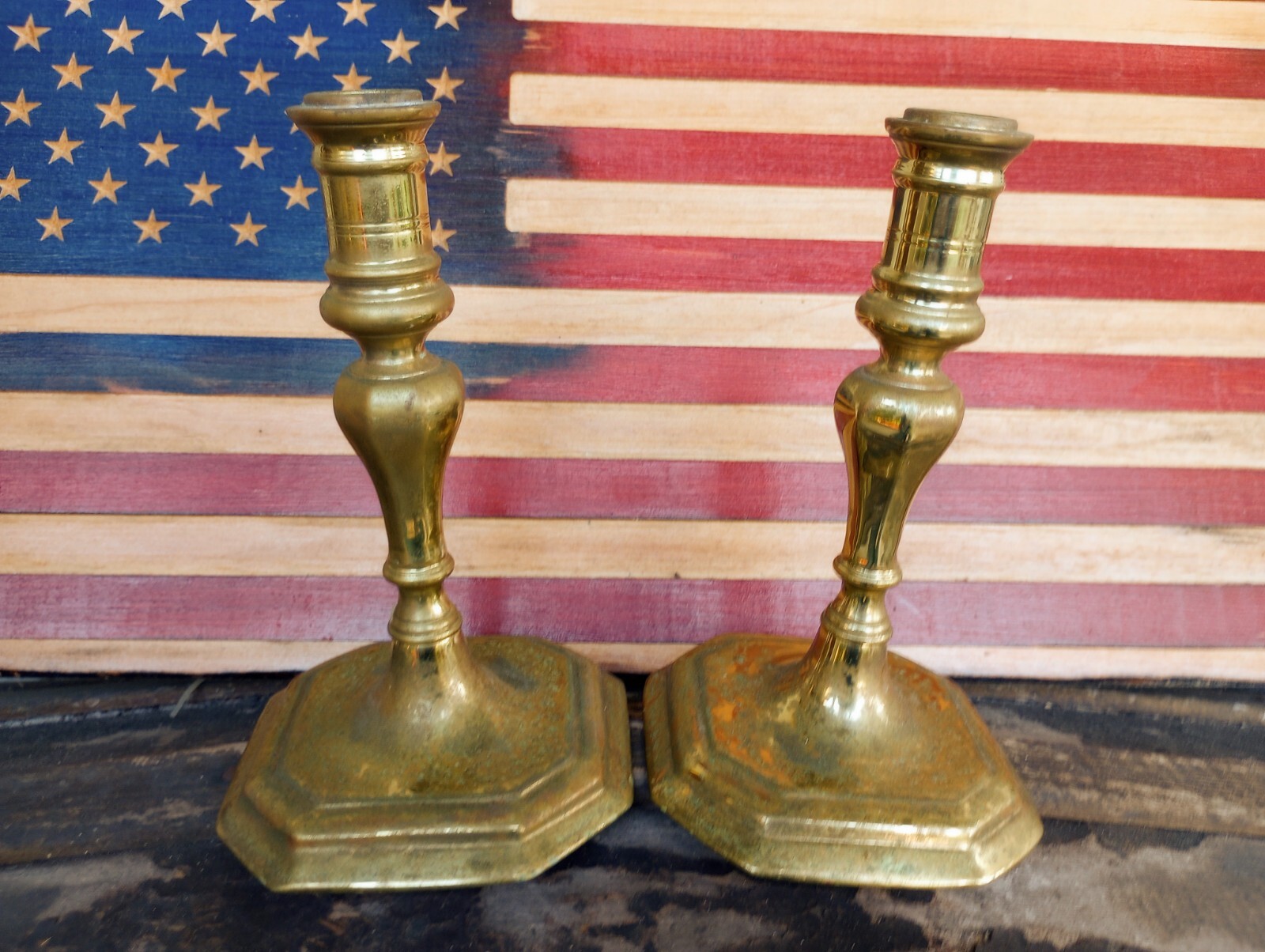 Virginia Metalcrafters Colonial Williamsburg 7” Brass Candlesticks CW ...