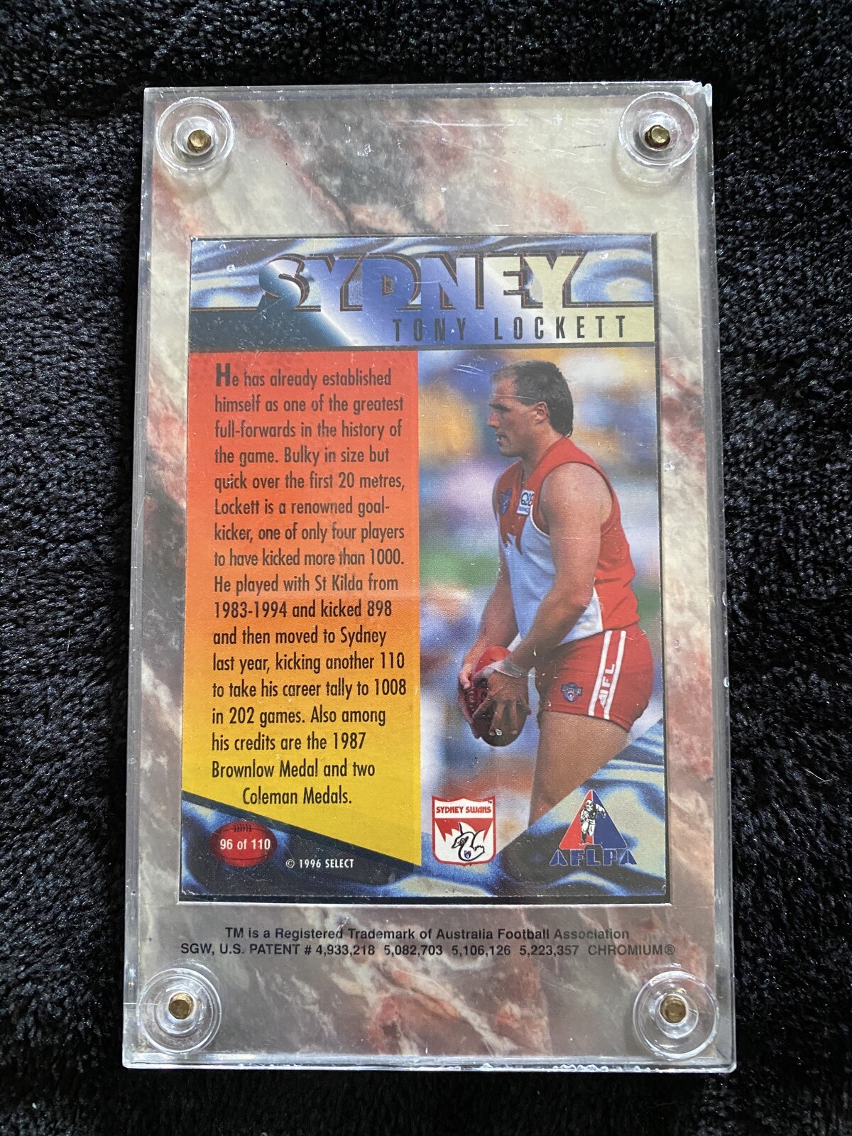 Tony Lockett 1996 select footy card | eBay Australia