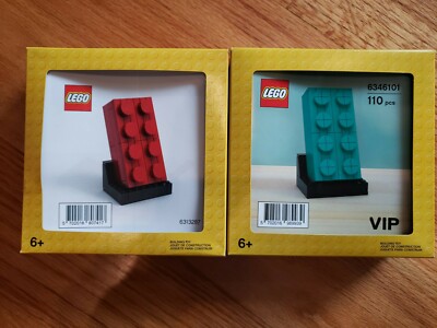 LEGO VIP BUILDABLE 2x4 Teal Brick 6346101 lego Red Brick 6313287 New | eBay
