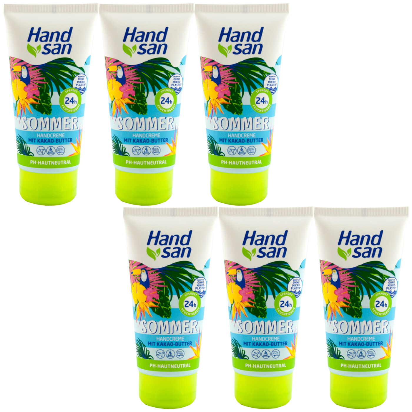 Handsan Hand San Summer Hand Cream 6 x 75ml with Shea Butter 24h ...