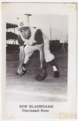 BASEBALL CINCINNATI REDS INFIELDER DON BLASINGAME AT CROSLEY FIELD ...