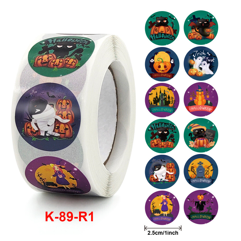 1000PCS Halloween Stickers Multi-Color High Quality Roll Decals ...