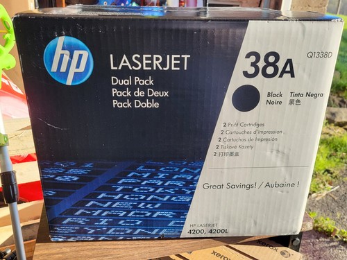 NEW Genuine HP 38A Dual Pack Black Toner Print Cartridge Q1338D ...