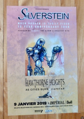 Original POSTER print 11 x 17 SILVERSTEIN tour 2019 concert / Hawthorne ...