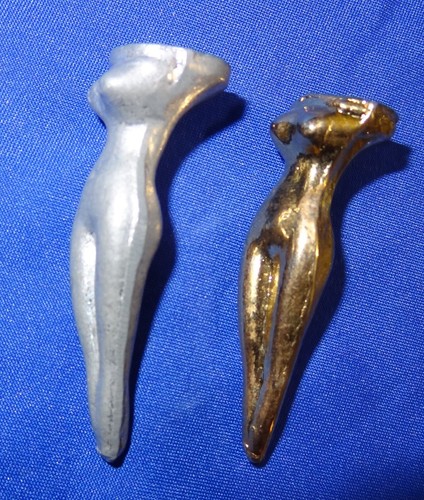 TWO NUDE HEAVY METAL GOLF TEES, GOLD AND SILVER COLOR GREAT DISPLAY | eBay
