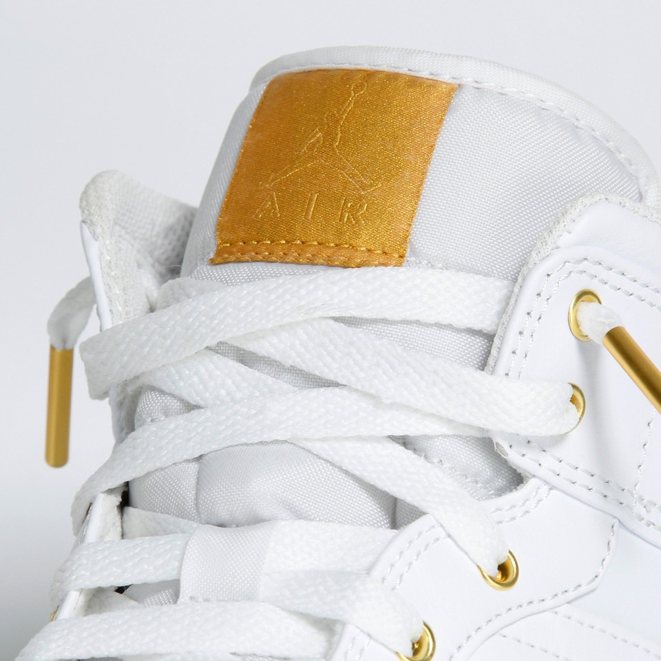 Custom Jordan 1 Mid White & Gold | eBay
