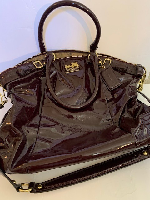 COACH Madison Lindsey patent leather large satchel pu… - Gem