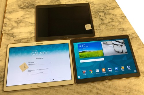 W/ ISSUES**LOT OF 3 Samsung Galaxy TAB S 16GB Titanium SM-T800 10.5 (Wi ...