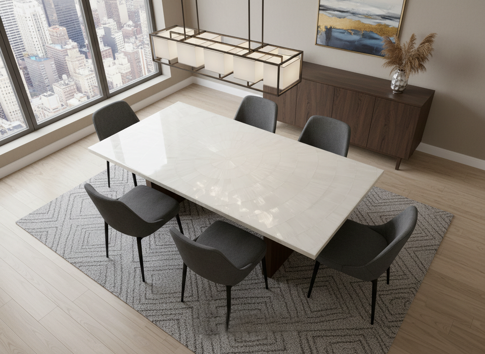 Handmade Selenite Stone Dining Table – Elegant Crystal Furniture for ...