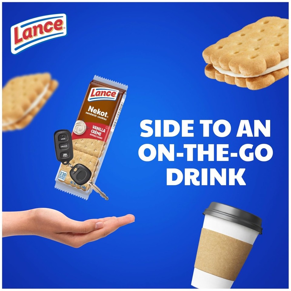 Lance Sandwich Snack Cookies Crackers, Nekot Vanilla Creme, 10 ...