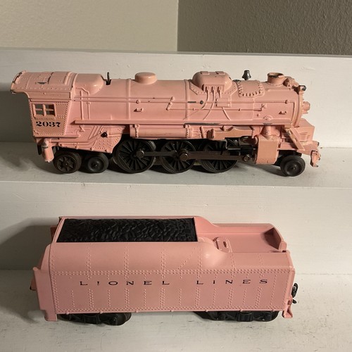 LIONEL POSTWAR 2037-500 2-6-4 PINK STEAM LOCOMOTIVE AND 1130T-500 ...