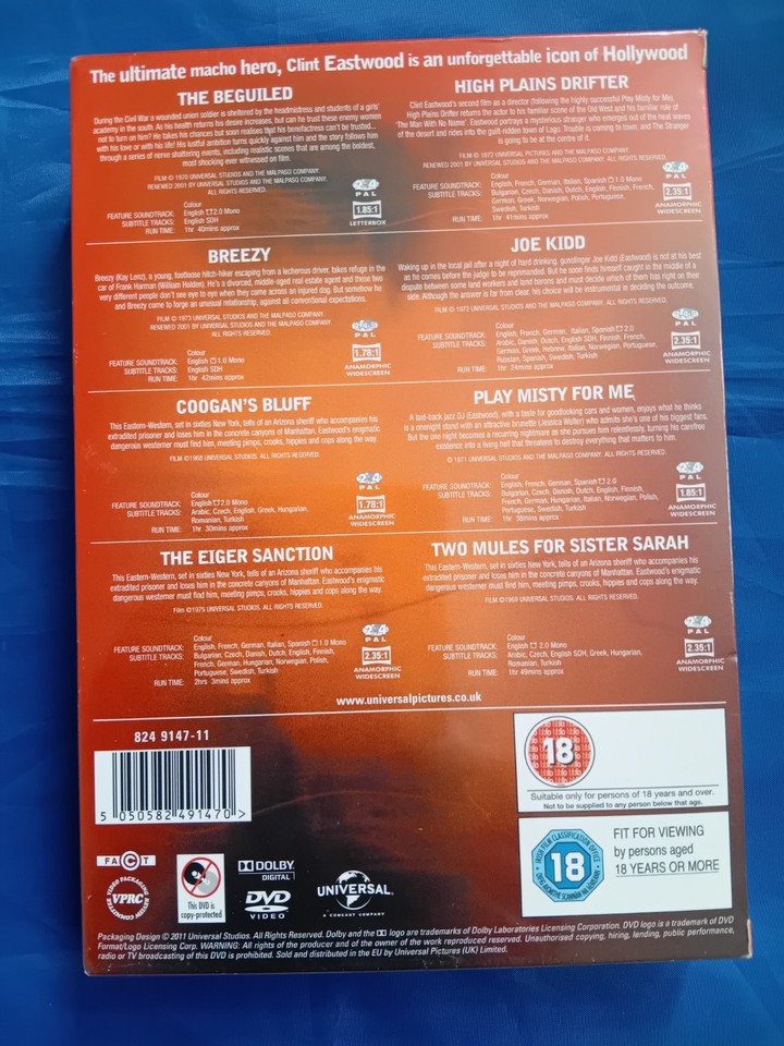 Clint Eastwood 8 Film Collection on 4 DVD Boxset. Brand New In Sealed ...