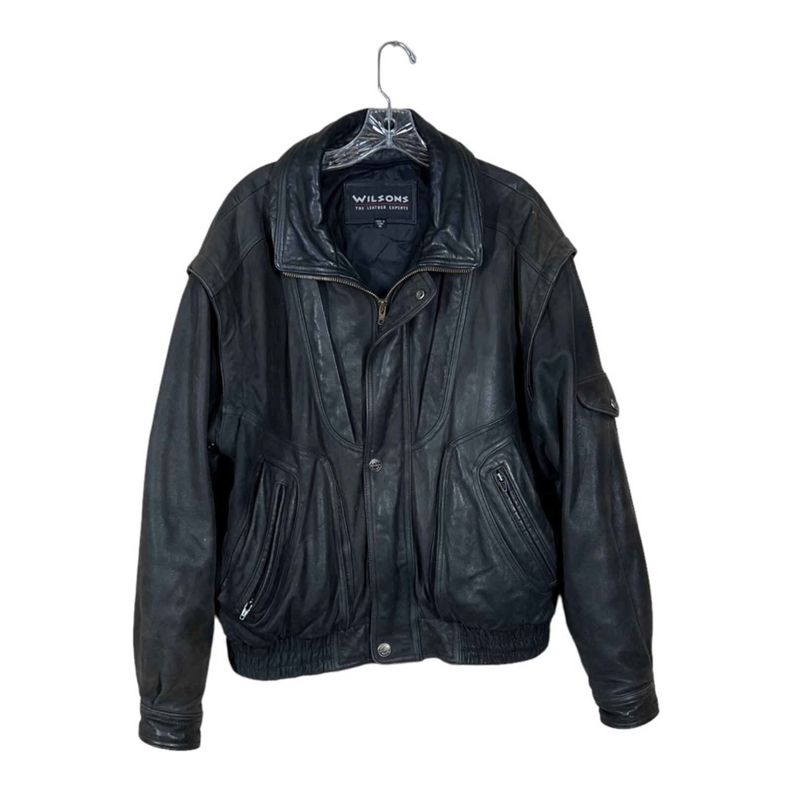 Wilsons Vintage Leather Aviator Jacket Mens Size Medi… - Gem