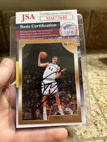 DIRK NOWITZKI Auto Signed 1998-99 Topps Rookie Card w/COA **RARE ...