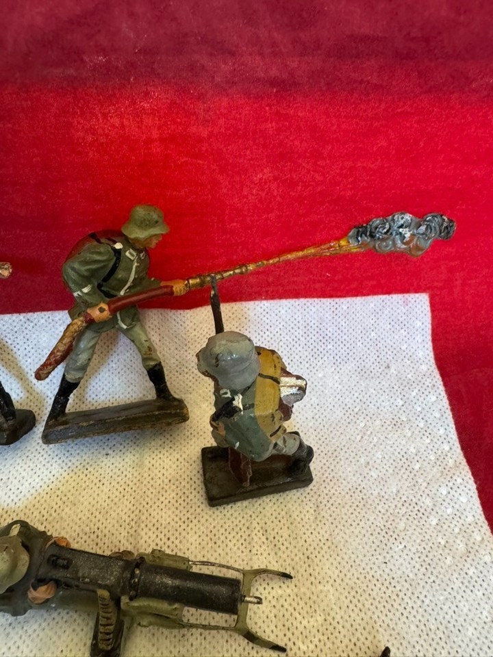 Vintage Lot 8 Rare WWII German Composition Lineol Toy Soldiers & Metal ...