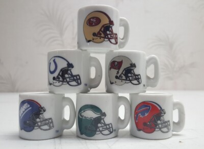 Lot of 6 NFL Football Team Logo Mini Miniature Coffee Cup 1 1/4" Mugs ...