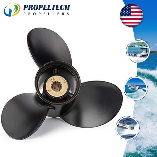10.38x14 Boat Propeller for Mercury 25-70HP 13 Spline Tooth Aluminum ...