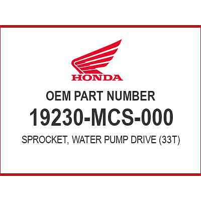 Honda SPROCKET (33T) 19230-MCS-000 OEM NEW | eBay