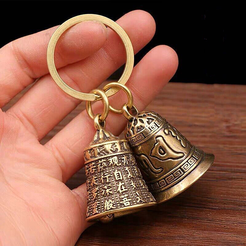 Fashion Six-character Carved Bell Keyfob Car Bag Keychain Party Gift ...