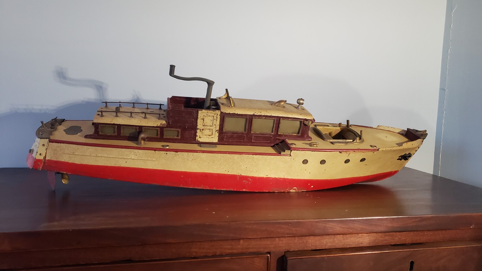Toy Orkin Craft boat Wind-up Clockwork Original 1930s Model Calwis ...