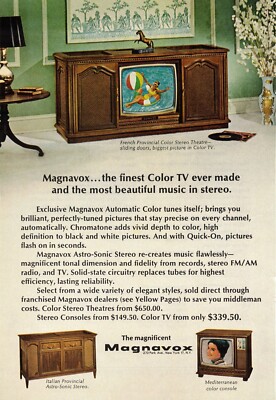 1967 MAGNAVOX COLOR TV Original Vintage Print Ad Stereo Television ...