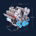 1:3 Full Metal V8 Engine Model Kit - 500+ Pieces, Electric Motor, DIY ...