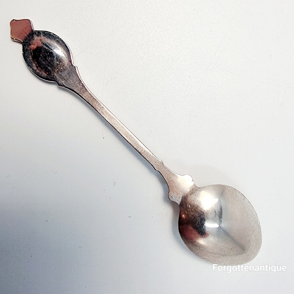 1936 EDWARD VIII ABDICATED KING CORONATION ENAMEL SOUVENIR TEA SPOON 4⅓ ...